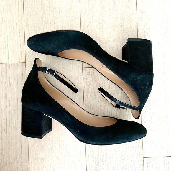 M. Gemi | Shoes | Mgemi Black Suede Ankle Strap Block Heel Sandals ...